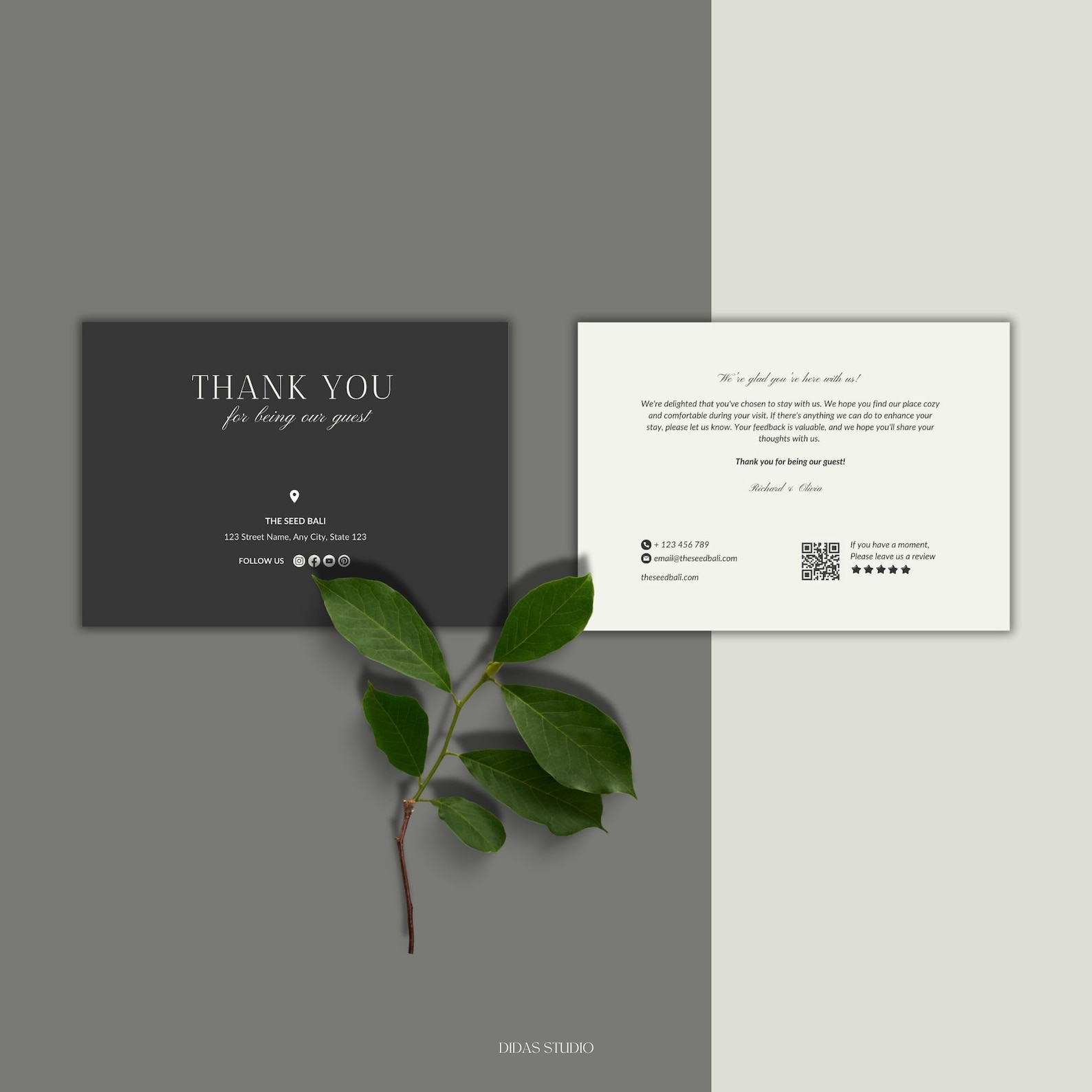 Guests Thank You Card Template, Guests Thank You Note, Vacation Rental ...