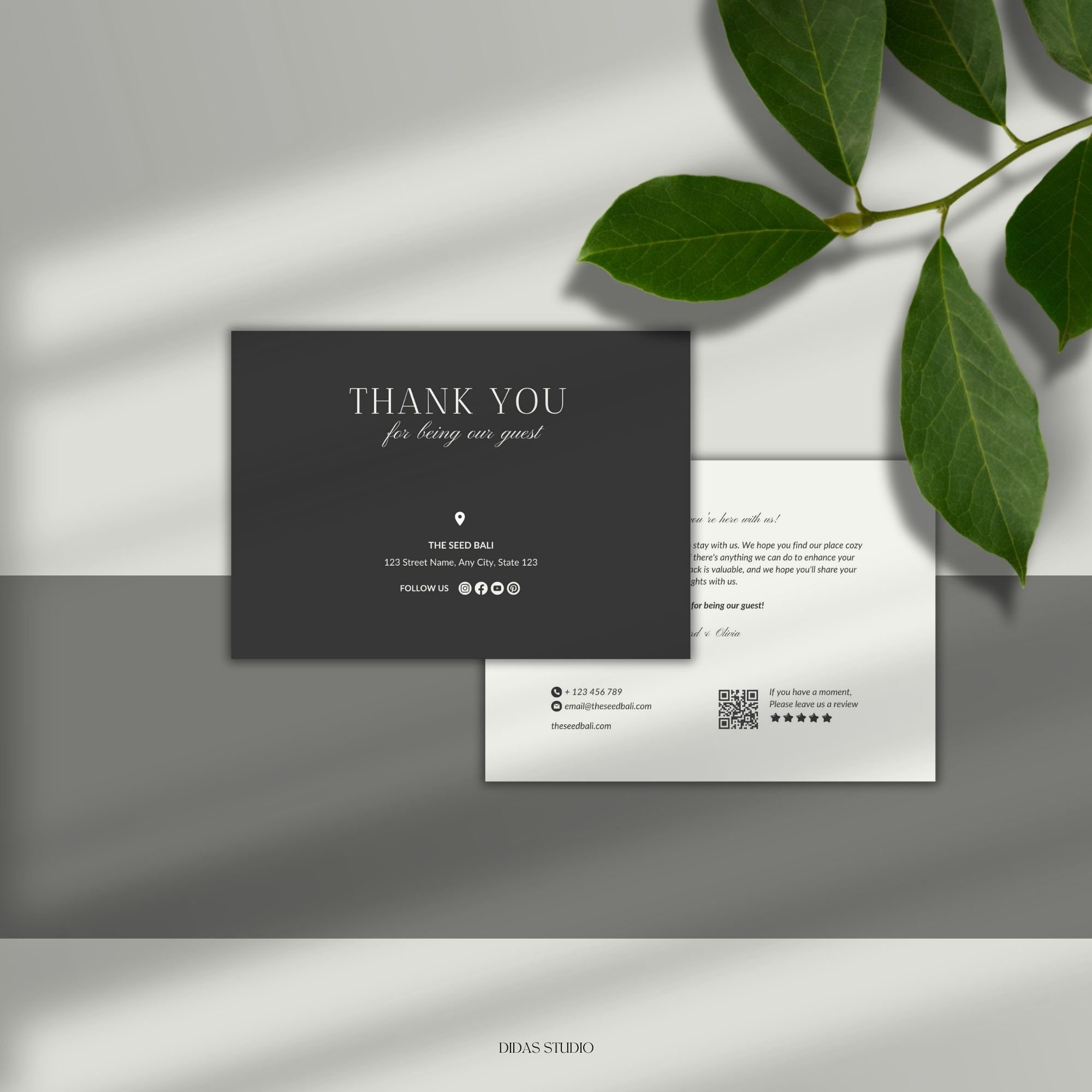 Guests Thank You Card Template, Guests Thank You Note, Vacation Rental ...