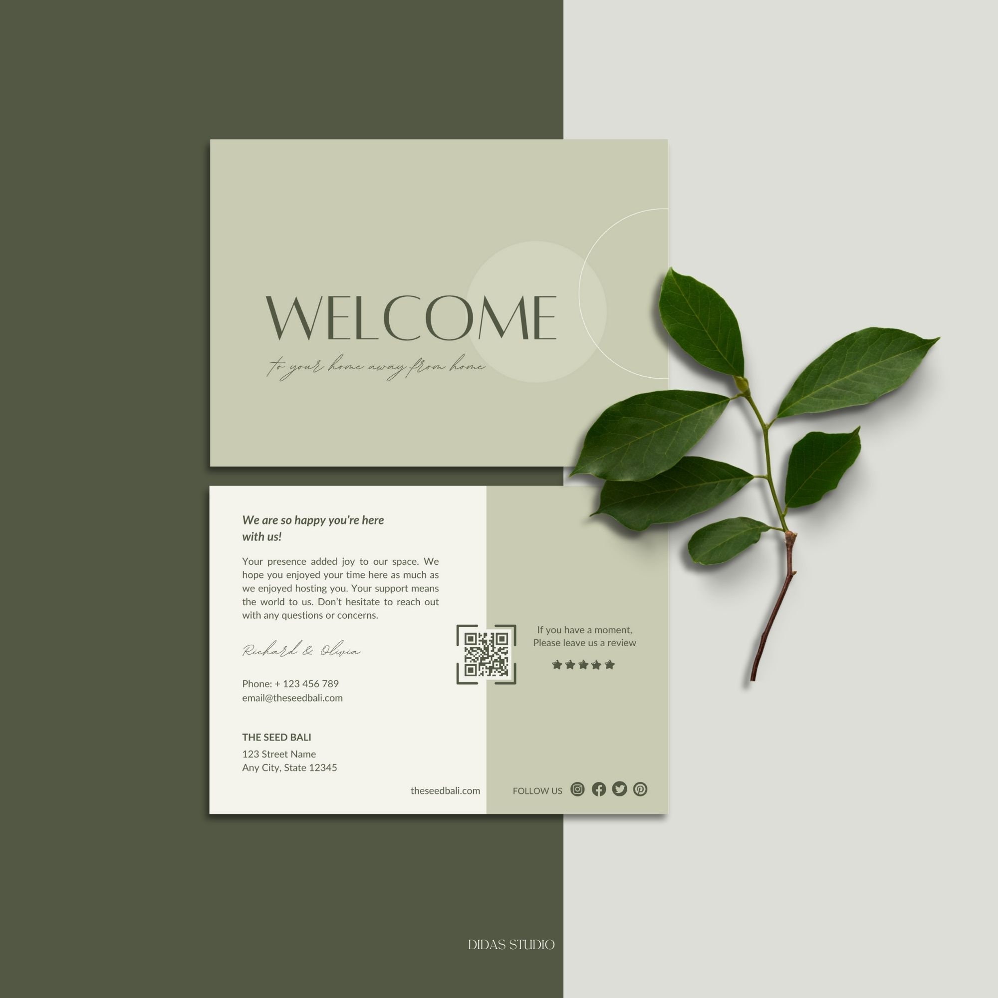 Airbnb Welcome Card Template for Guests, Modern Guest Welcome Note ...