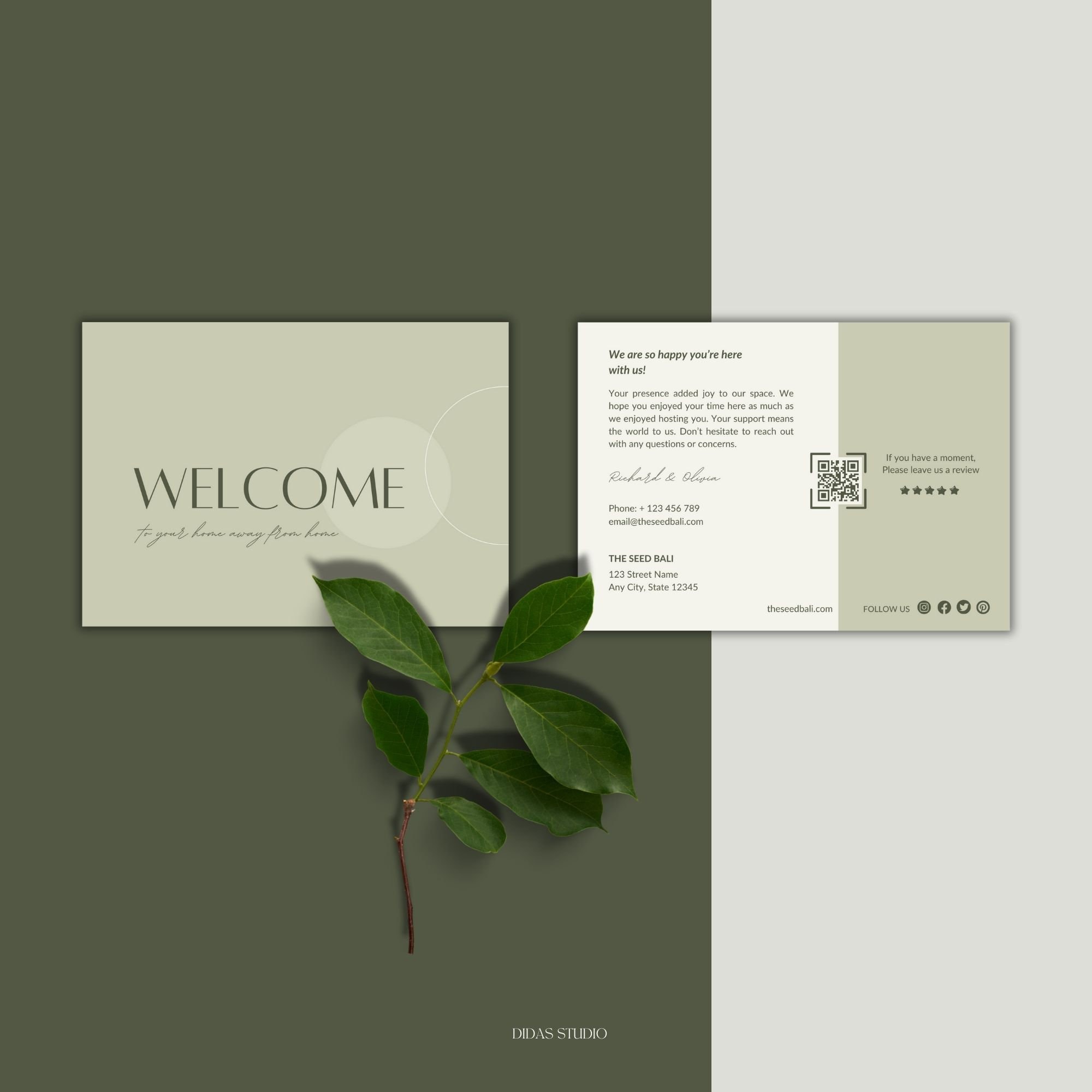 Airbnb Welcome Card Template for Guests, Modern Guest Welcome Note ...