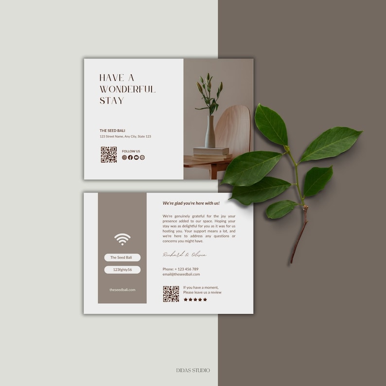 Editable Guests Welcome Card Template for Vacation Rental, Airbnb ...