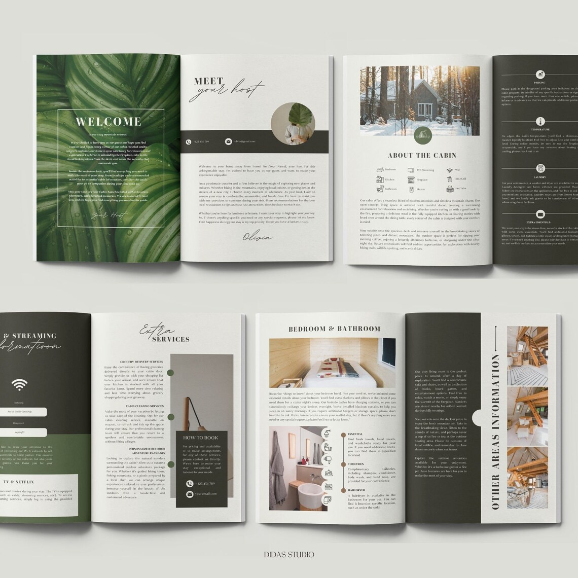 Modern Wood Cabin Welcome Guest Book, Elegant Cabin Vacation Rental ...