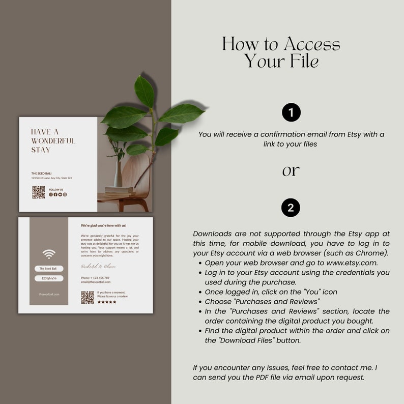 Editable Guests Welcome Card Template for Vacation Rental, Airbnb ...