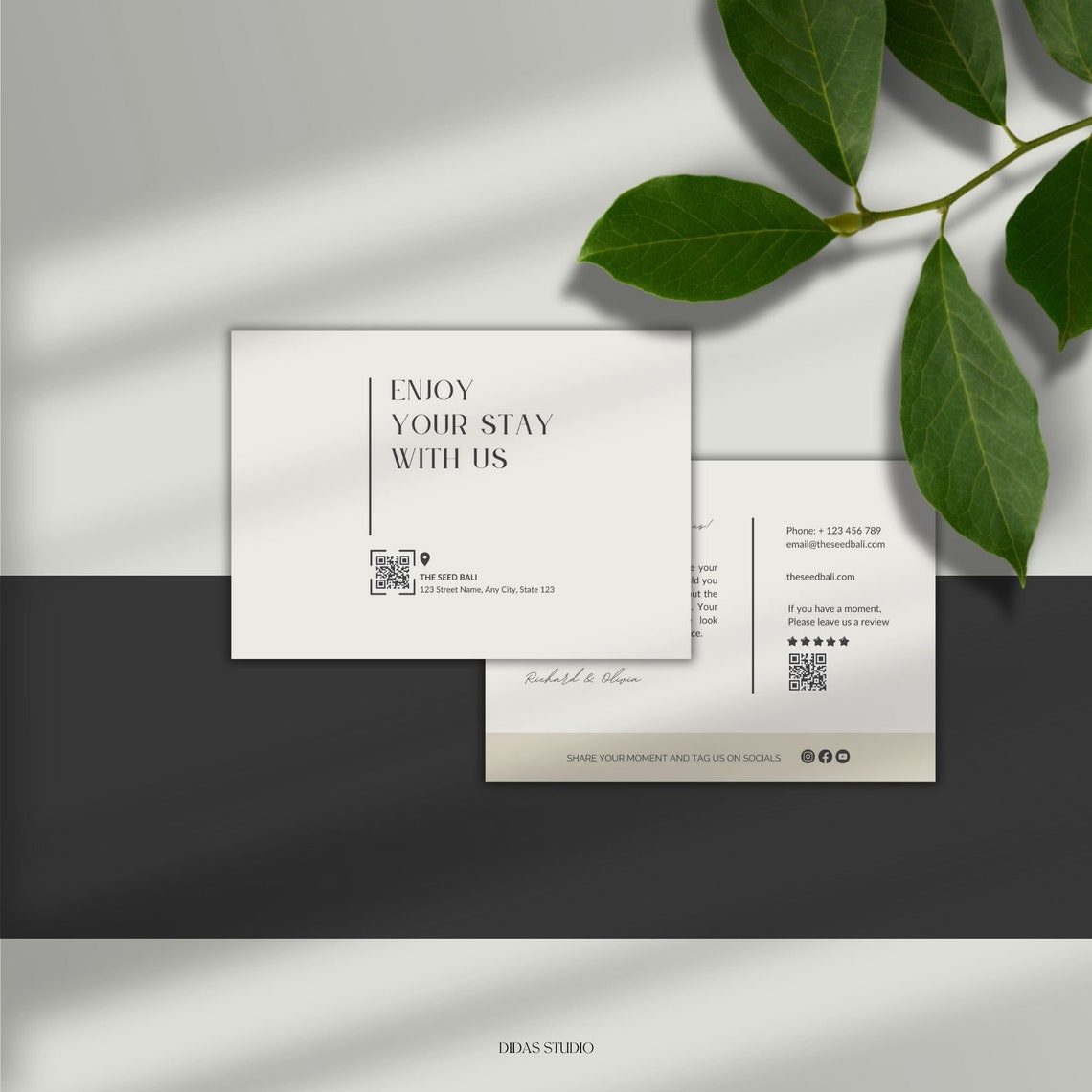 Guests Welcome Card, Minimal Vacation Rental Welcome Note, House Rental ...