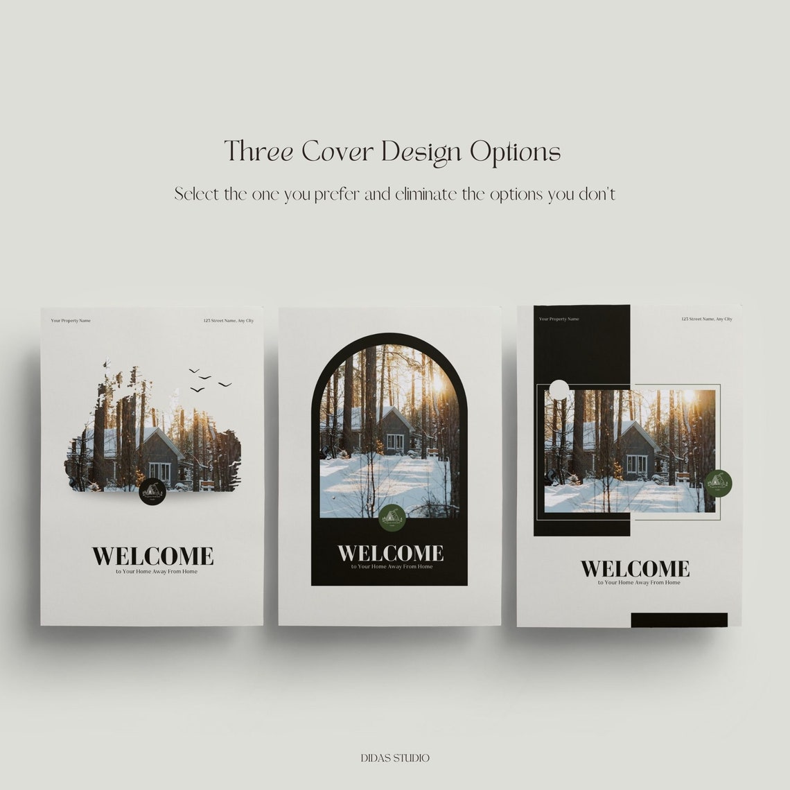 Modern Wood Cabin Welcome Guest Book Template, Elegant Cabin Vacation ...