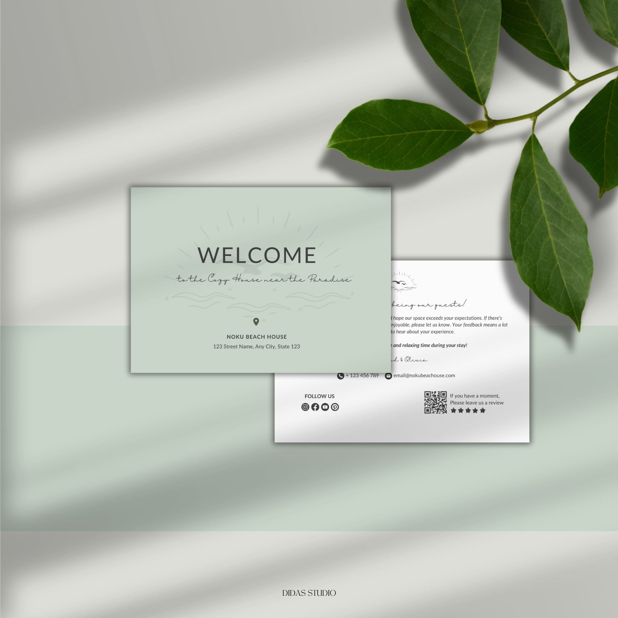 Beach House Guests Welcome Card Template, Airbnb Welcome Note, Vacation ...