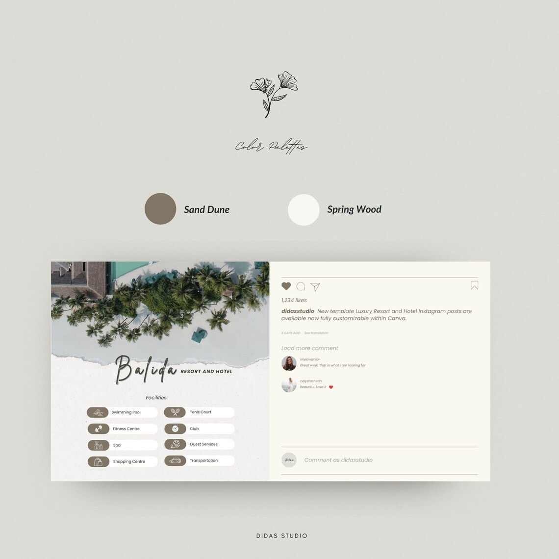 Luxury Resort and Hotel Instagram Posts, Editable Property Social Media ...