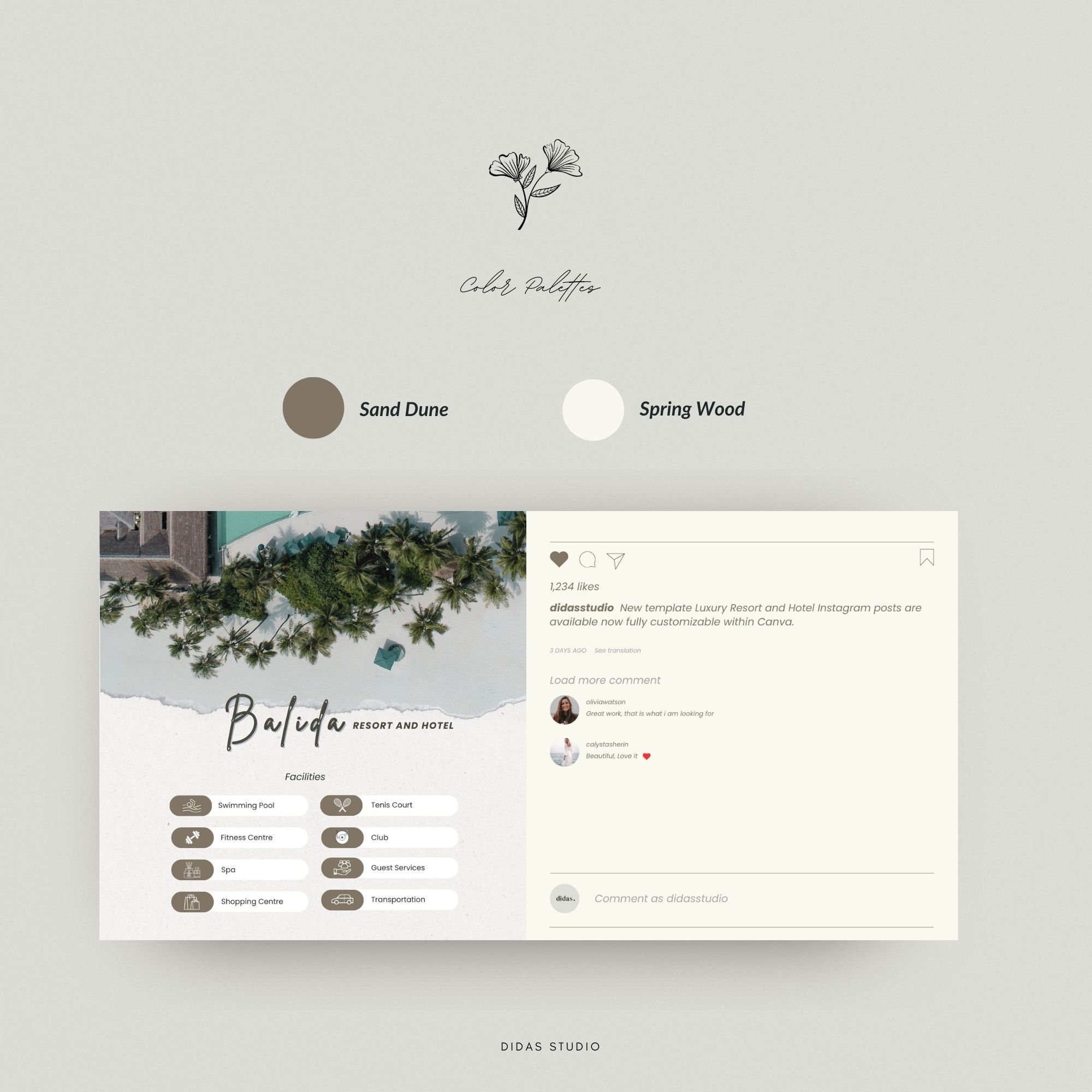 Luxury Resort and Hotel Instagram Posts, Editable Property Social Media ...