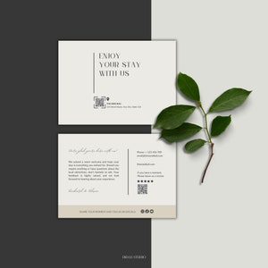 Guests Welcome Card, Minimal Vacation Rental Welcome Note, House Rental ...