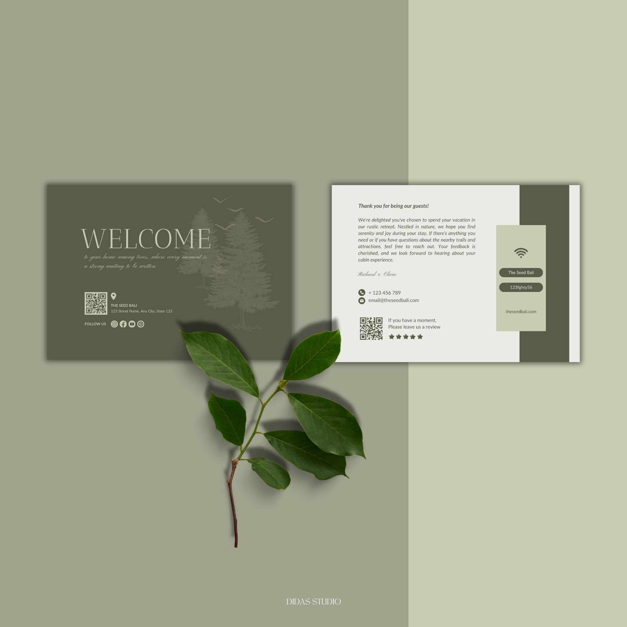 Wood Cabin Guests Welcome Card Template, Airbnb Welcome Note, Vacation ...