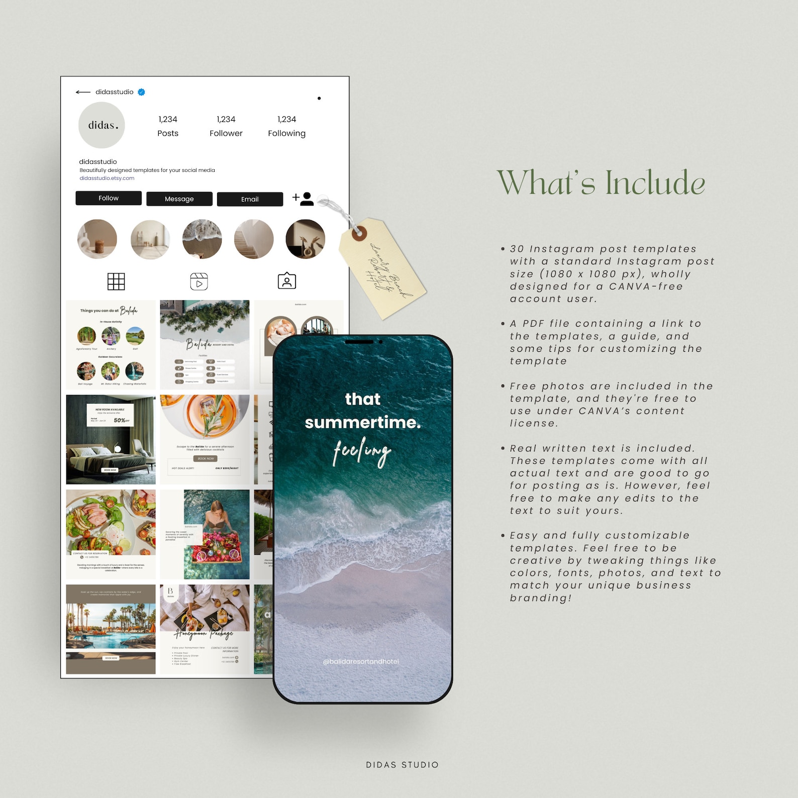 Luxury Beach Resort Instagram Post Templates, Editable Canva (30) - Etsy