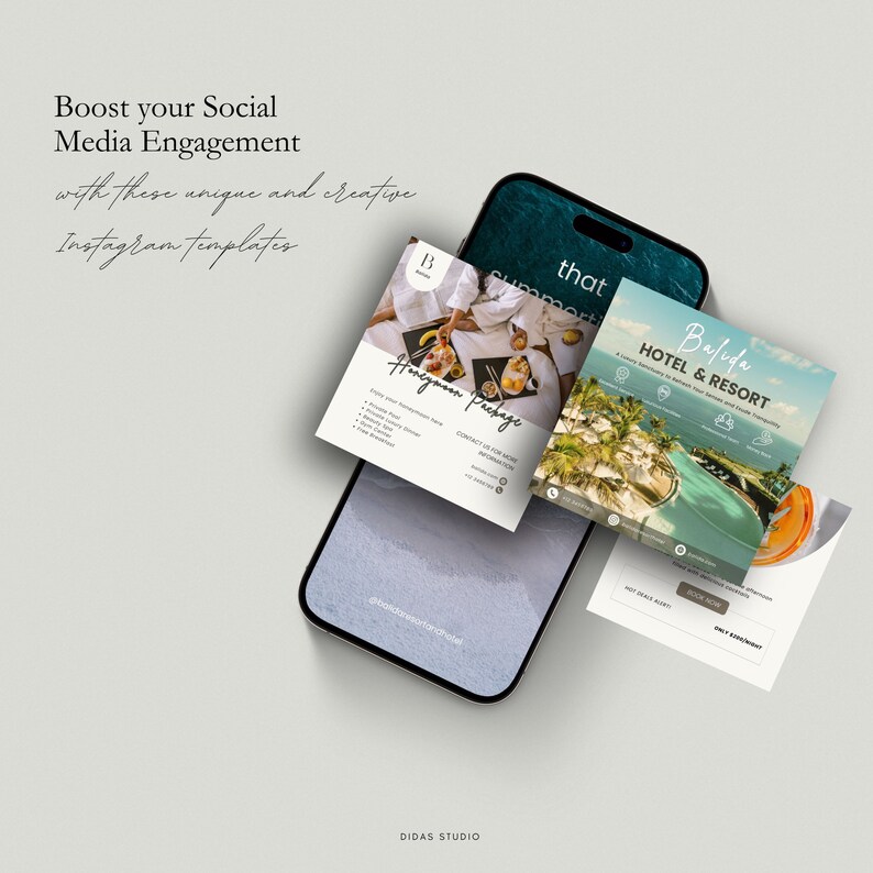 Luxury Resort and Hotel Instagram Posts, Editable Property Social Media ...