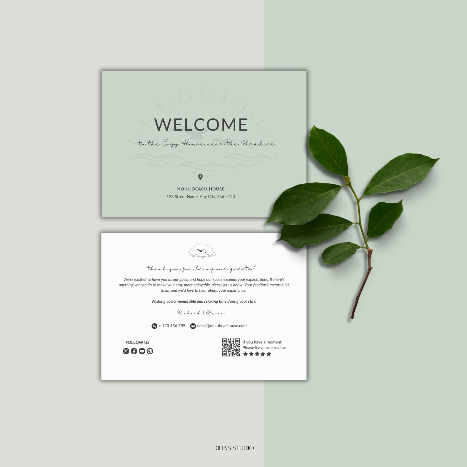 Beach House Guests Welcome Card Template, Airbnb Welcome Note, Vacation ...