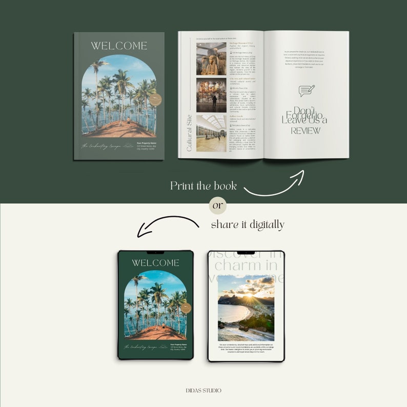 Modern Seaside Private Resort Welcome Guest Book Template, Elegant ...