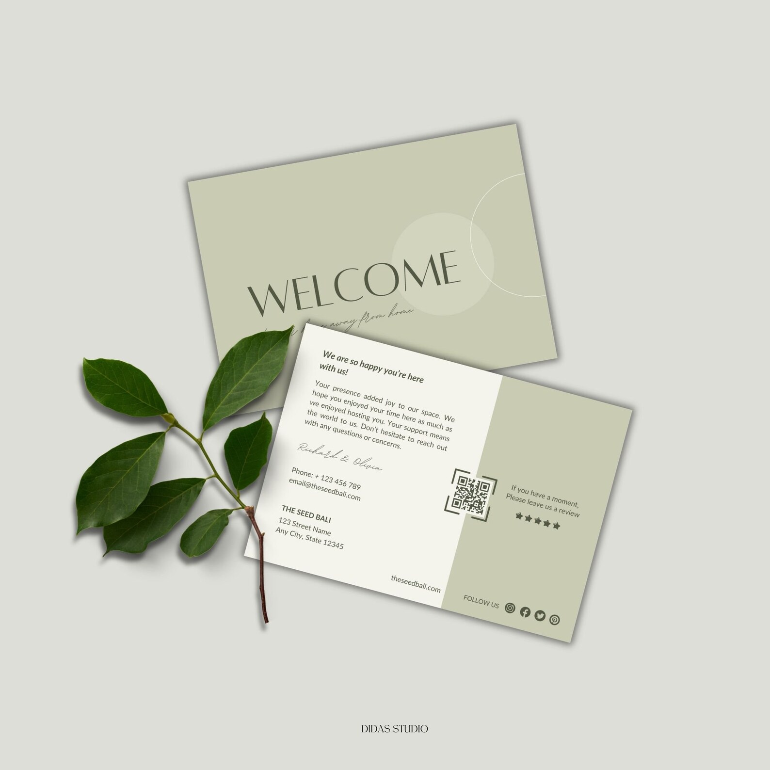 Airbnb Welcome Card Template for Guests, Modern Guest Welcome Note ...