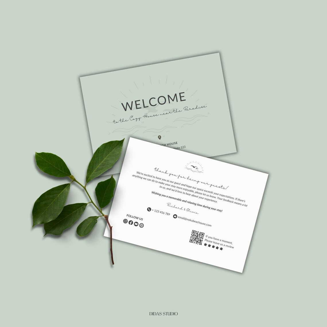 Beach House Guests Welcome Card Template, Airbnb Welcome Note, Vacation ...
