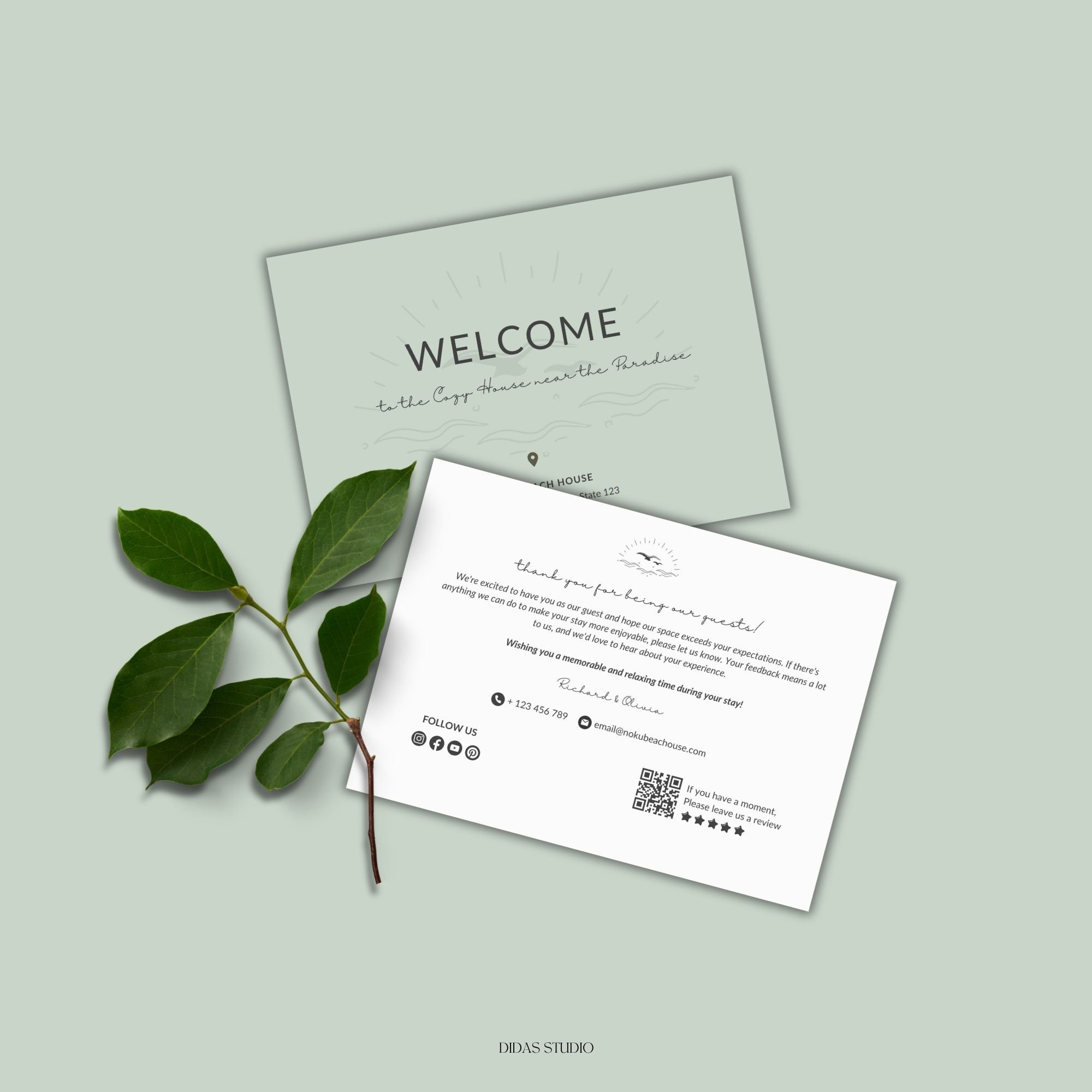 Beach House Guests Welcome Card Template, Airbnb Welcome Note, Vacation ...