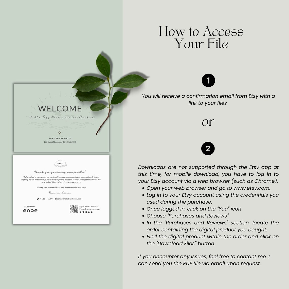 Beach House Guests Welcome Card Template, Airbnb Welcome Note, Vacation ...