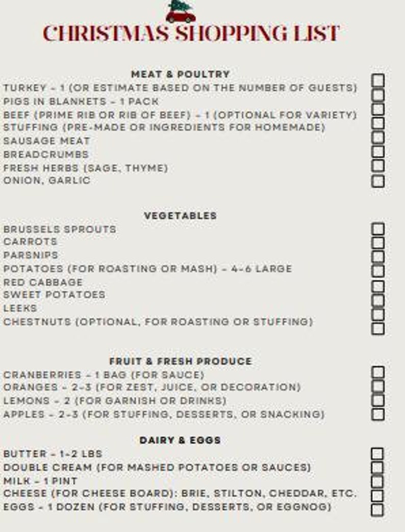 The Complete Downloadable Christmas Shopping List - Etsy