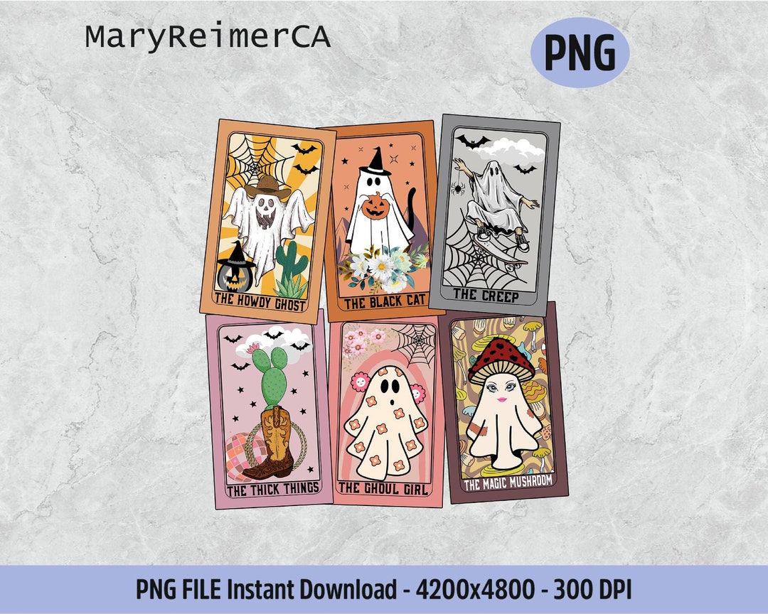 Cute Ghost Cards and Halloween Ghost PNG for Spooky Shirt - Etsy