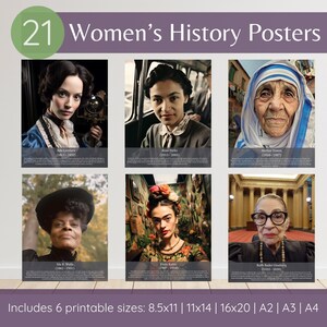 Women's History Month Posters, History Classroom Decor, Women's History ...
