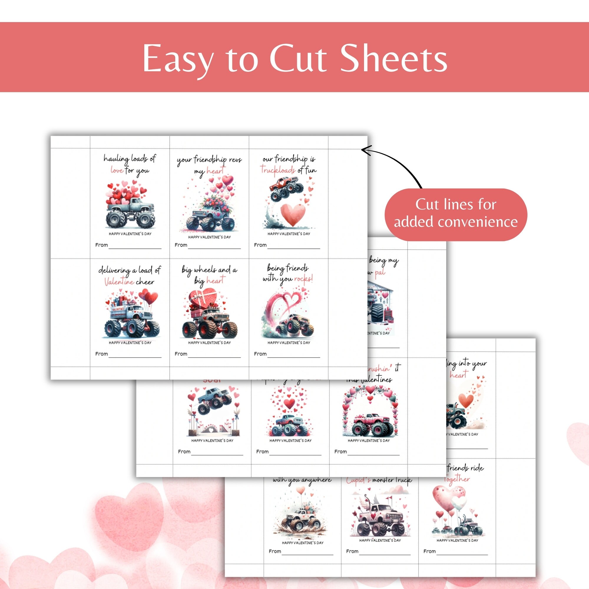 Monster Truck Valentine Editable Monster Truck Valentines Printable ...