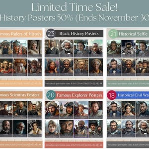 Famous Rulers, World History Classroom Decor Poster Set, Educational ...