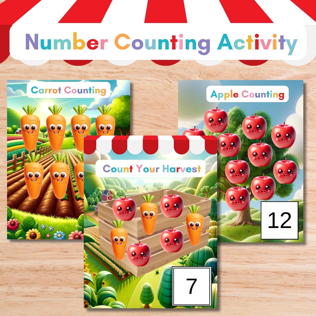 Harvest Number Counting Learning Activity for Preschool, Number Busy ...