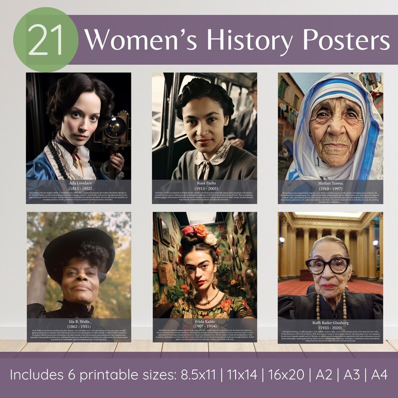 Women's History Month Posters, History Classroom Decor, Women's History ...