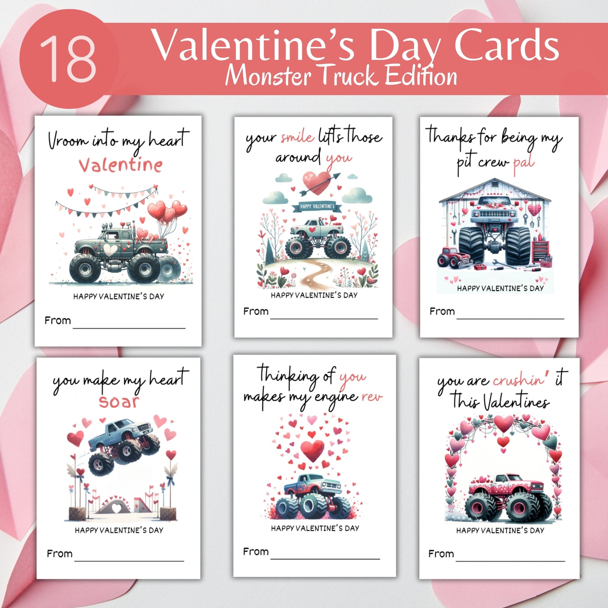 Monster Truck Valentine Editable Monster Truck Valentines Printable ...