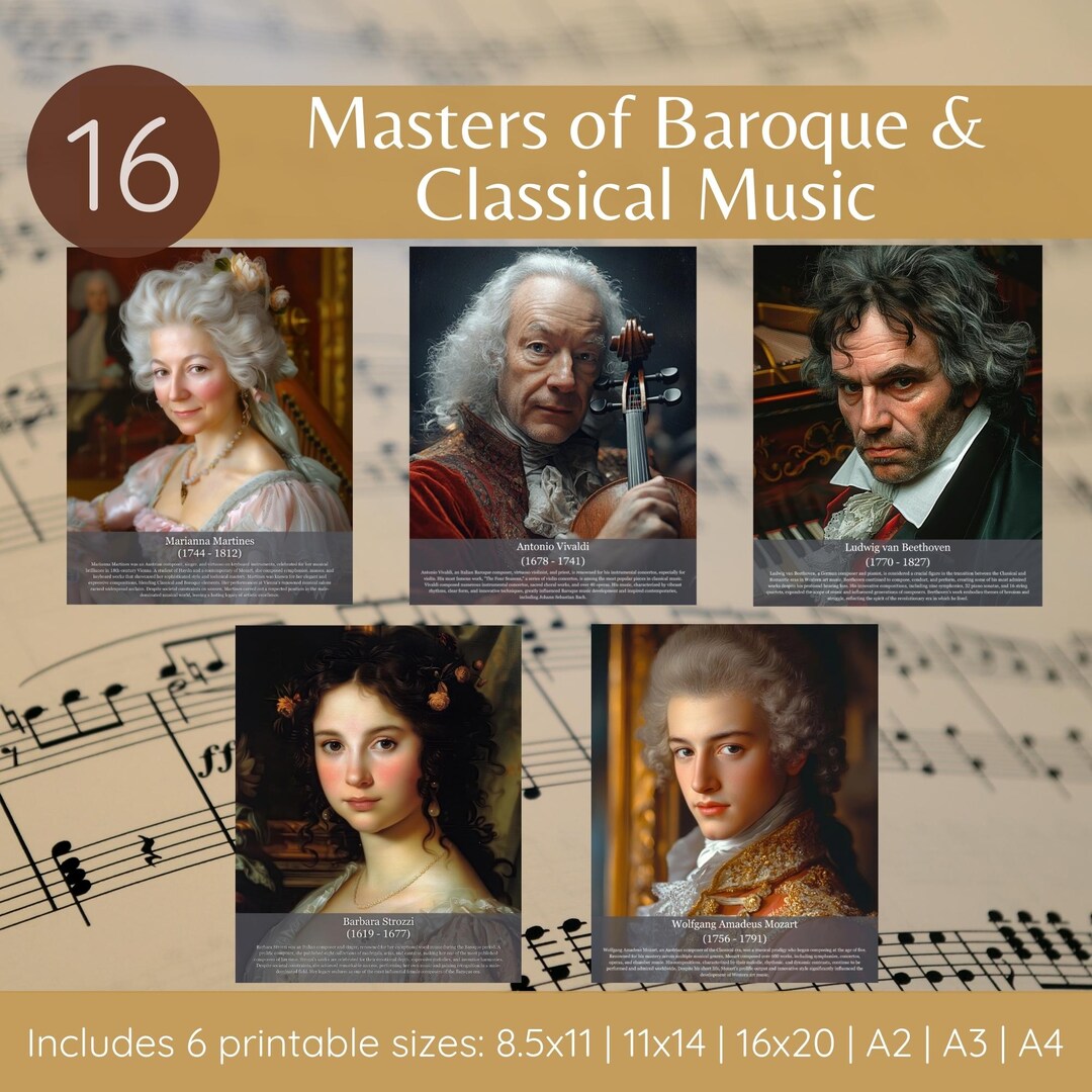 Baroque & Classical Composers, Music Classroom Posters, Music Teacher ...