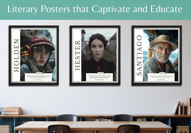 Classic Book Character Classroom Posters, Library Bulletin Board ...