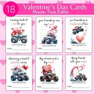 Monster Truck Valentine Editable Monster Truck Valentines Printable ...
