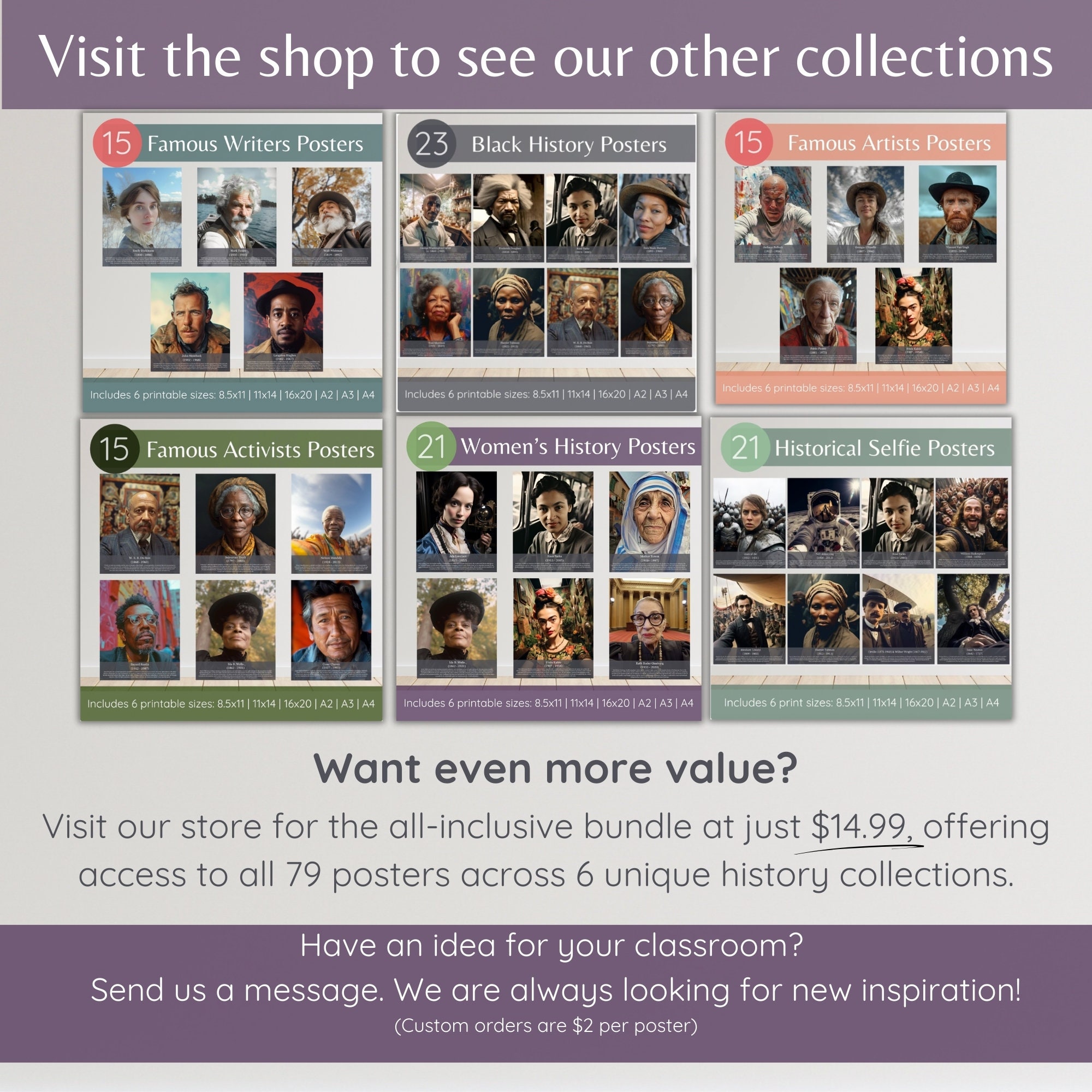 Women's History Month Posters, History Classroom Decor, Women's History ...