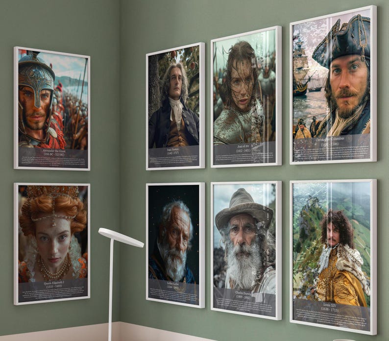 European History Figures Classroom Posters, Social Studies Wall Art ...