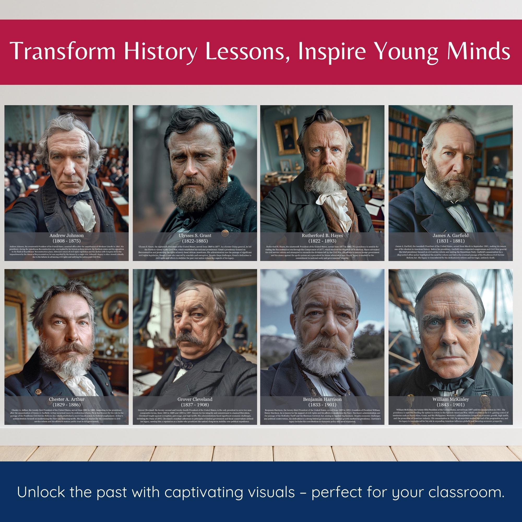 American Presidents Posters, American History Classroom Decor Poster ...