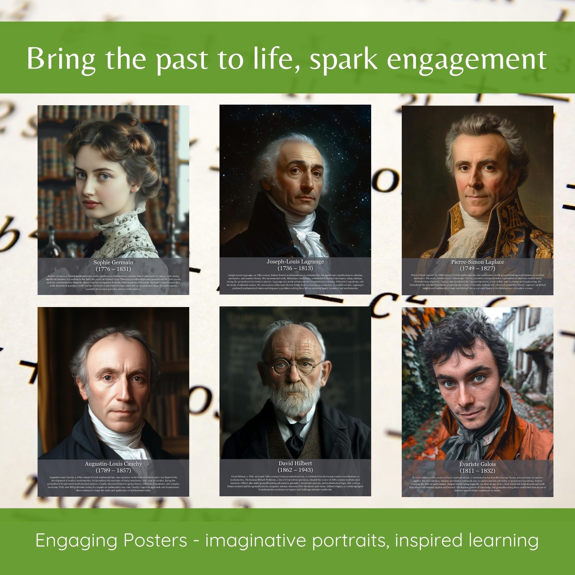 Mathematician Posters, Printable Math Classroom Posters, Educational ...