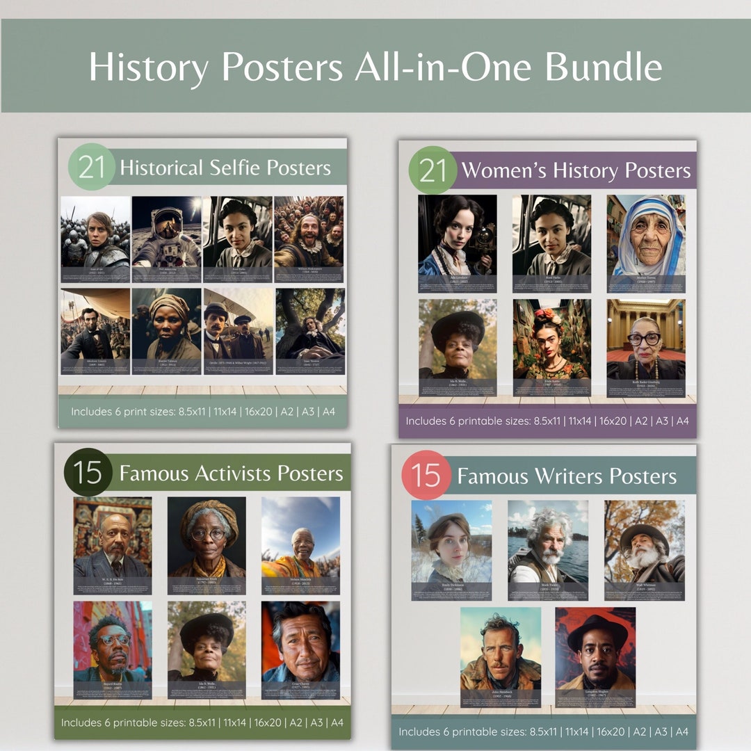 All-in-one History Poster Bundle, History Bulletin Board Decorations ...