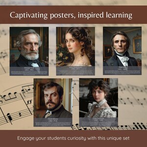 Romantic & Early Modern Composers | Music Teacher Classroom Decor ...