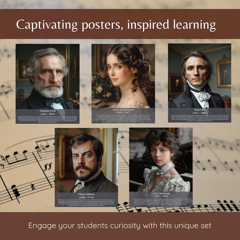 Romantic & Early Modern Composers | Music Teacher Classroom Decor ...