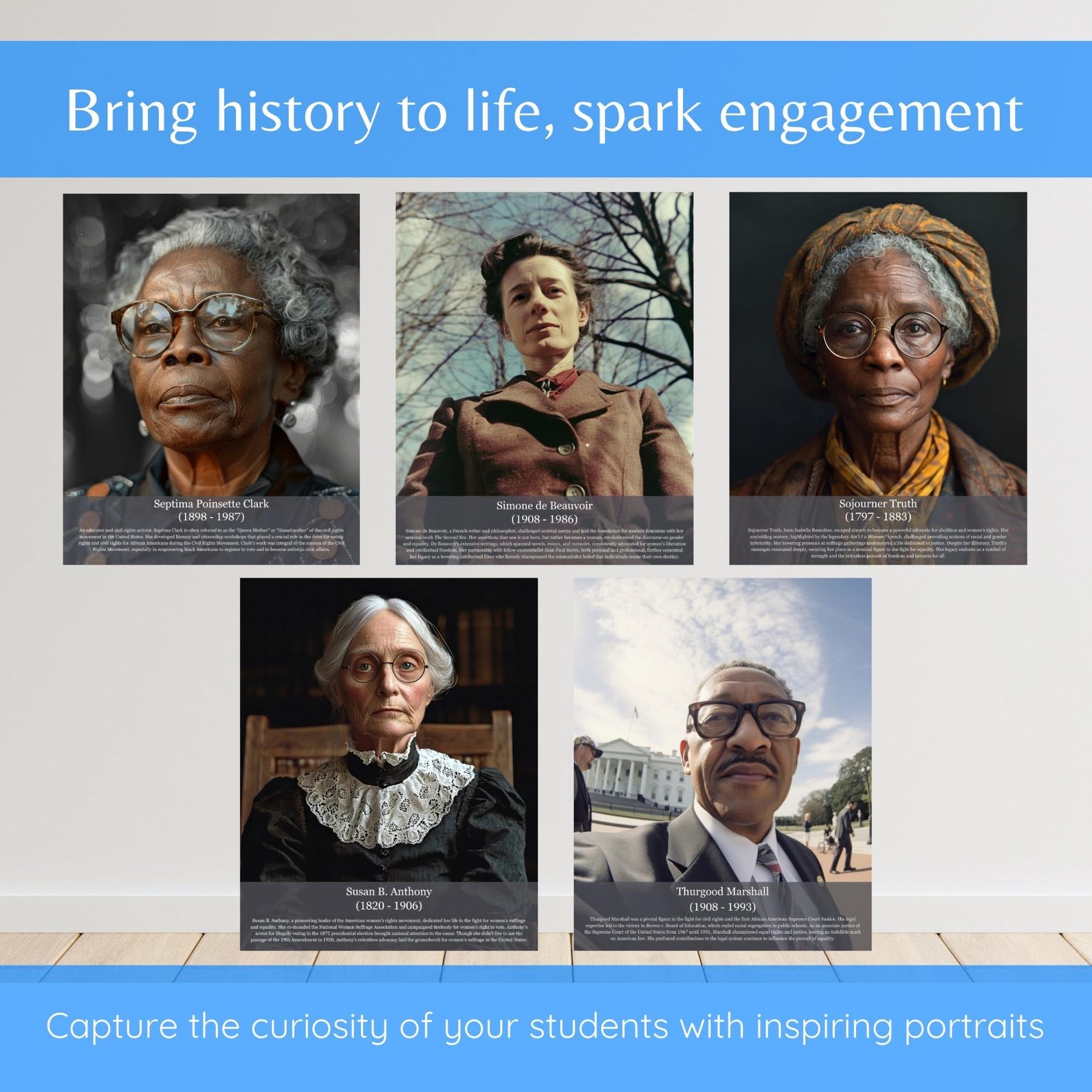 Famous Activists Posters, History Bulletin Board Decorations, Unique ...
