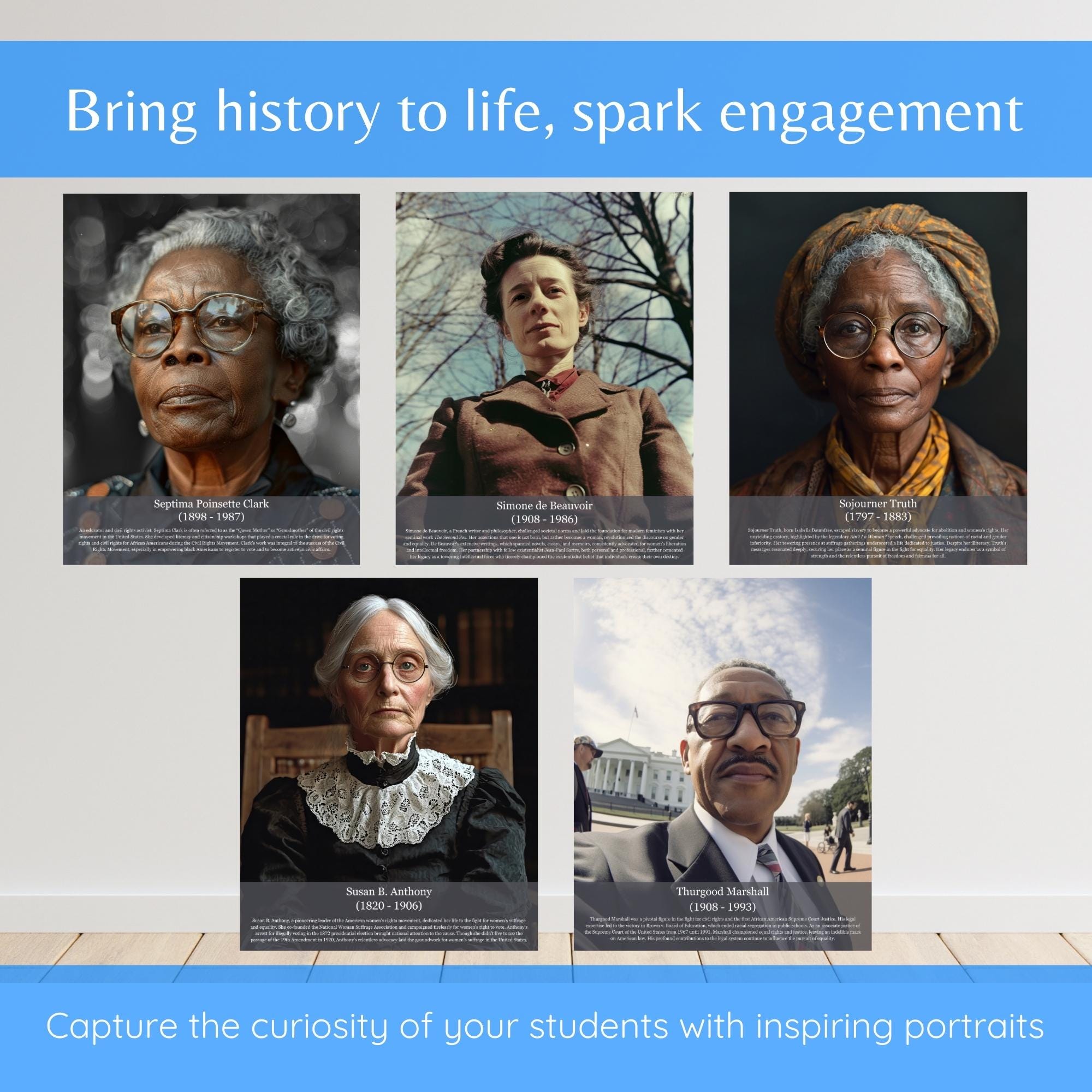 Famous Activists Posters, History Bulletin Board Decorations, Unique ...
