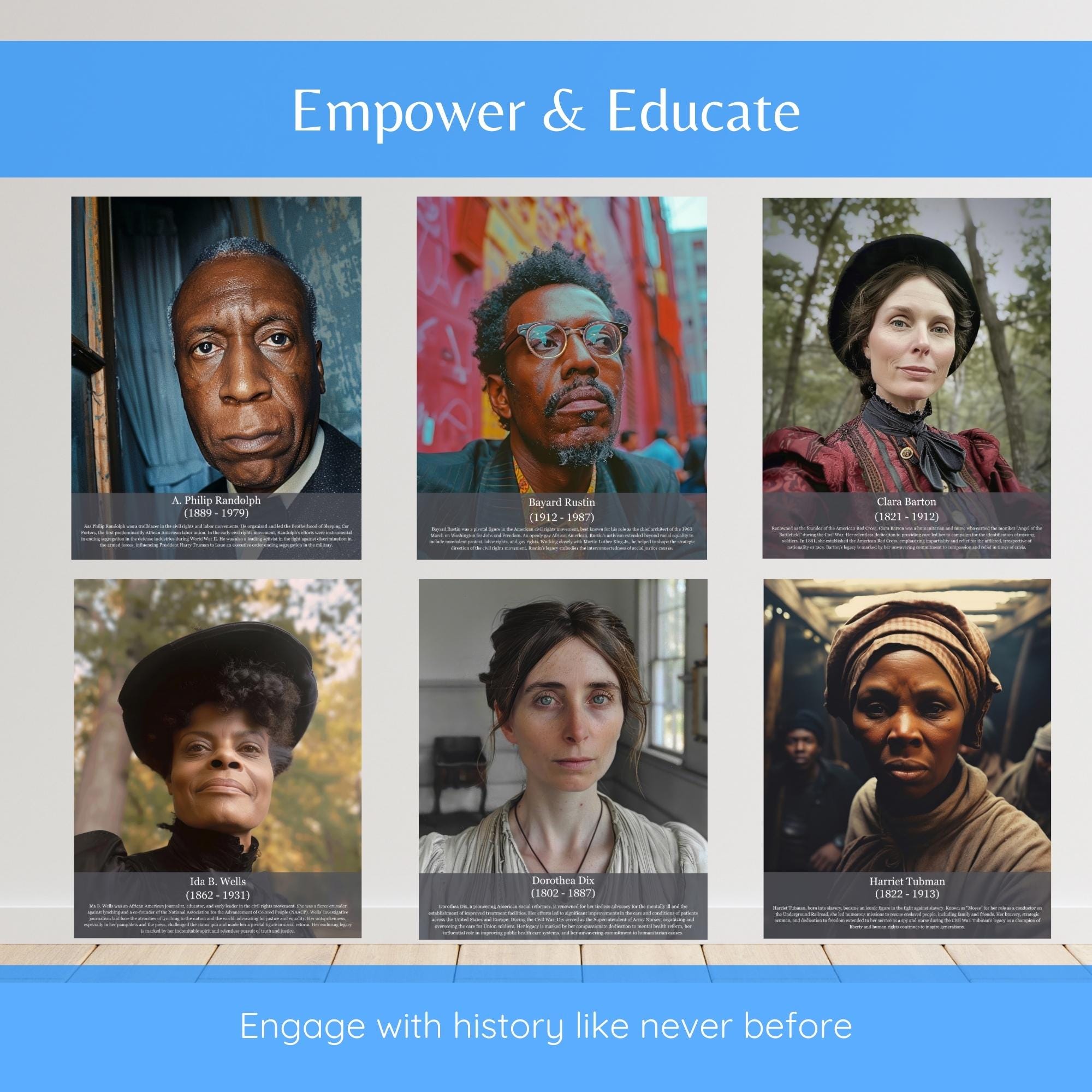 Famous Activists Posters, History Bulletin Board Decorations, Unique ...