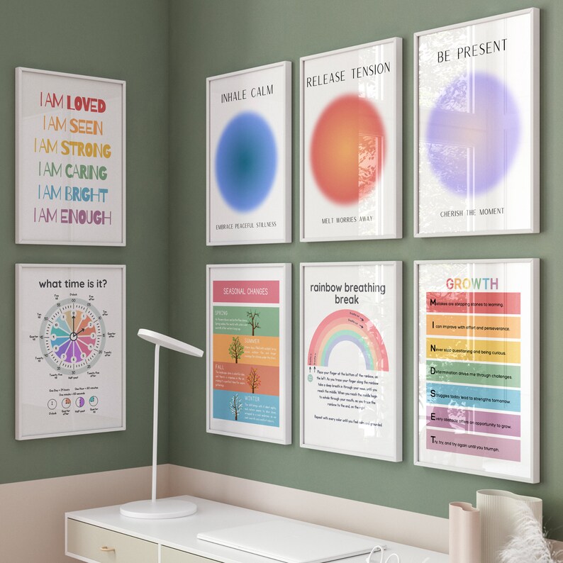 Set of 40 Educational Posters Classroom Decor Bundle Homeschool Prints ...