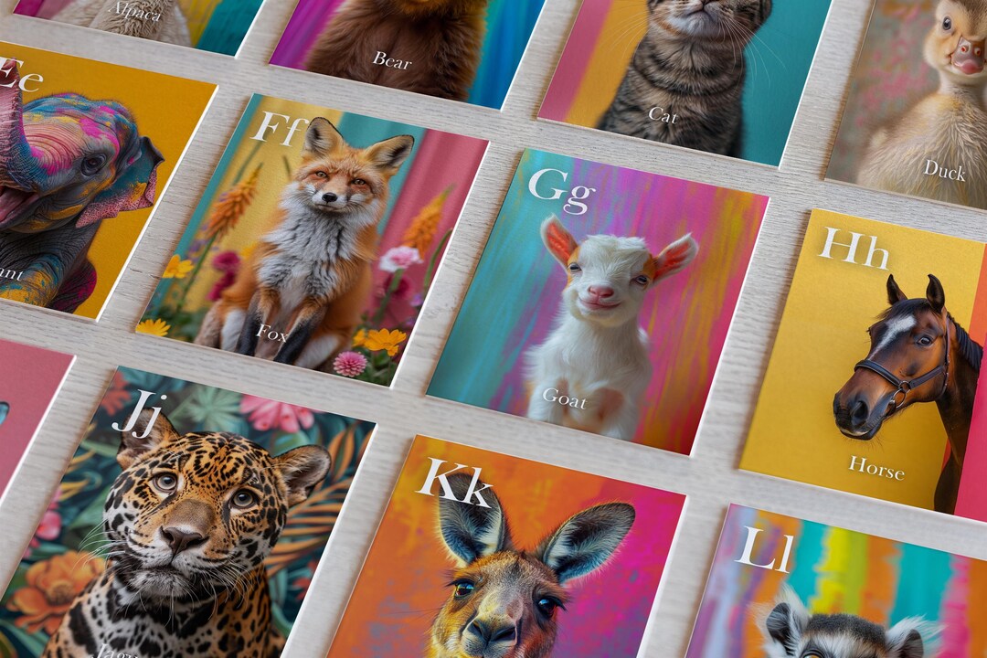 Printable ABC Animal Flashcards Preschool Learning Printable Flashcards ...