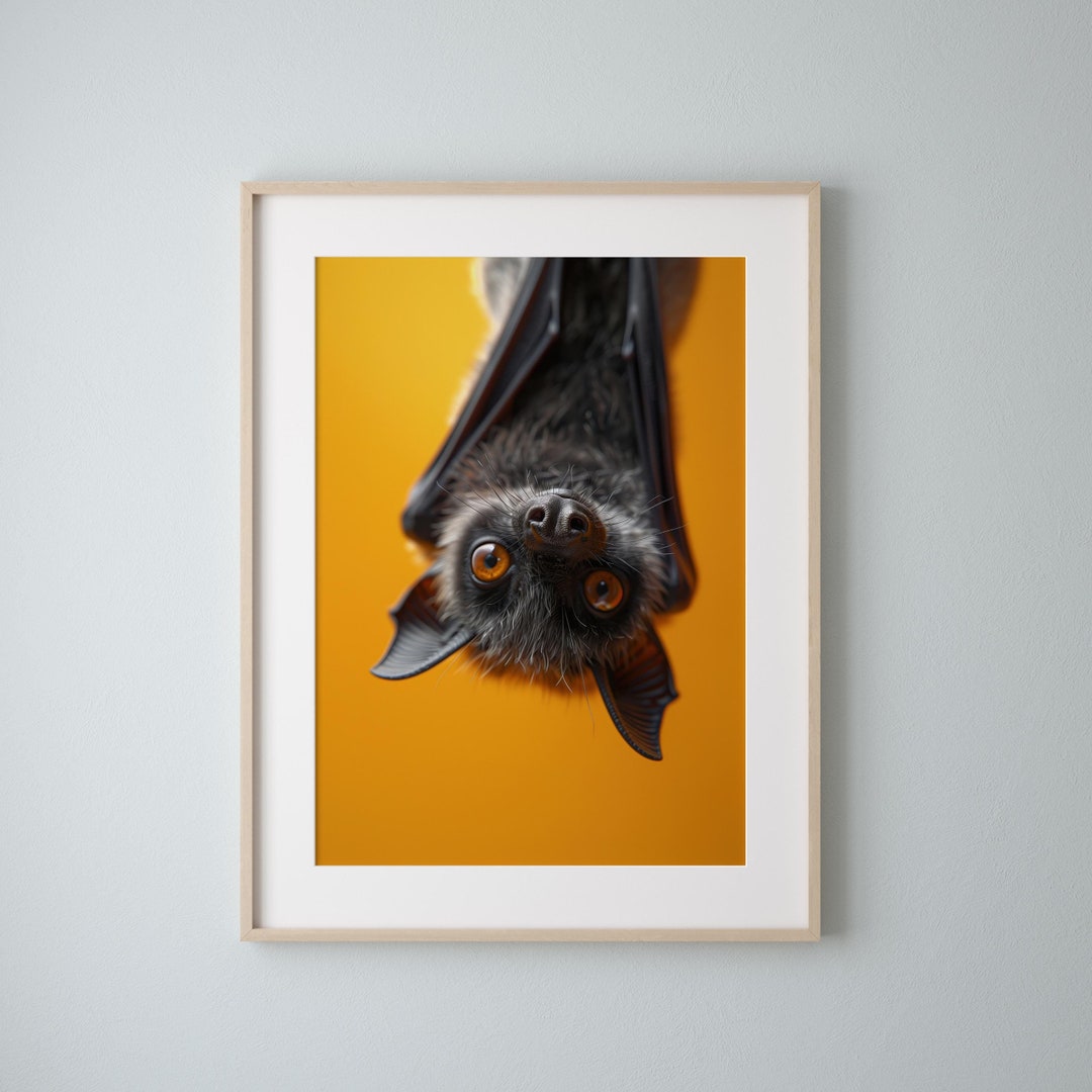 Unique Playful Bat Portrait Printable Eclectic Colorful Animal Art ...