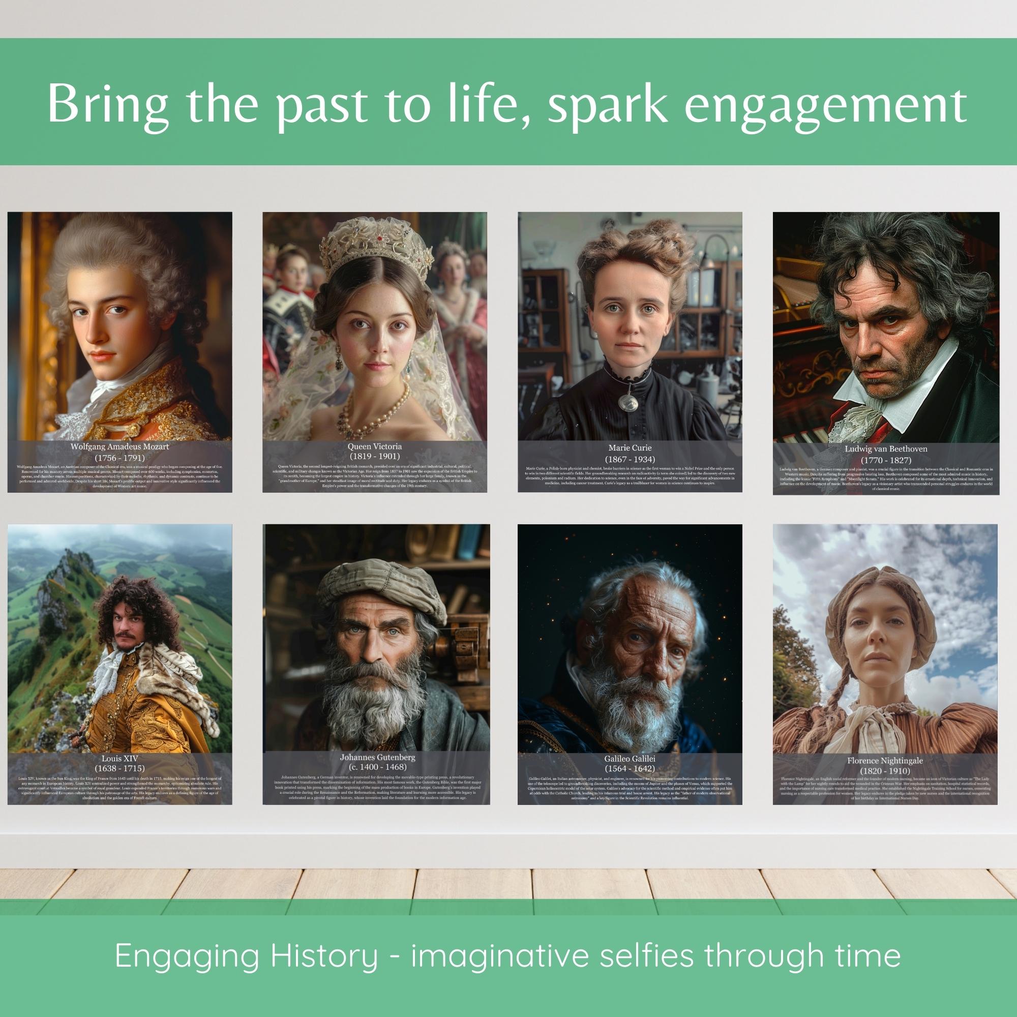 European History Figures Classroom Posters, Social Studies Wall Art ...