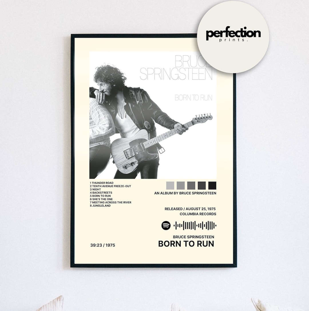 Bruce Springsteen Born to Run Album Poster, Digital Wall Art, Music ...