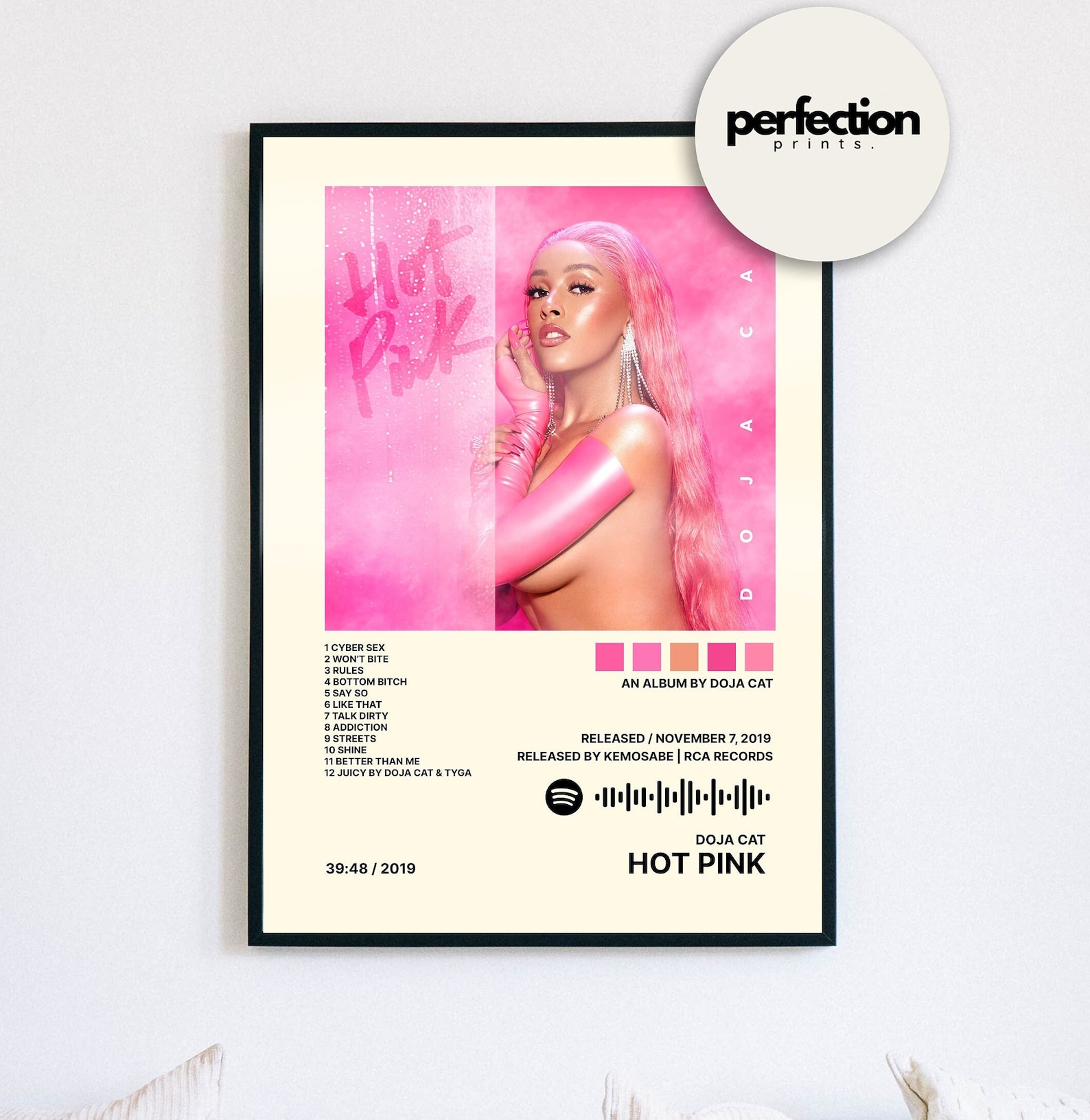 Doja Cat Hot Pink Album Poster, Music Album Art Print, Unique Room ...