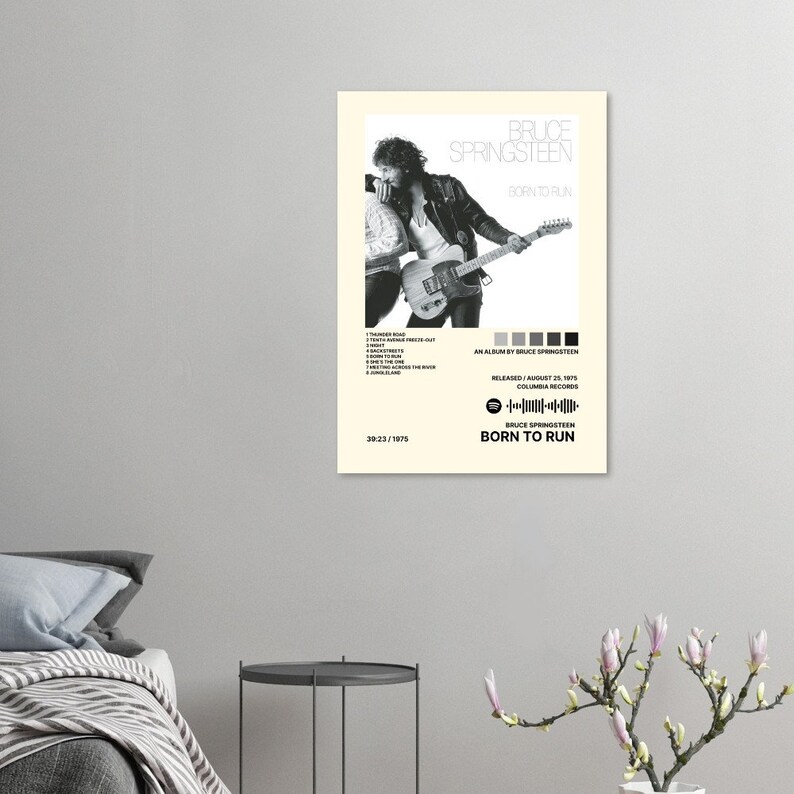 Bruce Springsteen Born to Run Album Poster, Digital Wall Art, Music ...